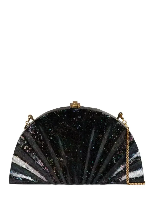 Rocio Fandango Galaxy Shell Clutch - Black