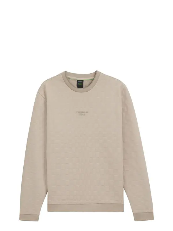 BOSS Porsche X Sweatshirt With Pasha Check Jacquard - Light Beige