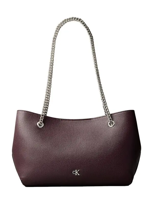 Calvin Klein Minimal Monogram Chain Shoulder Bag - Fudge