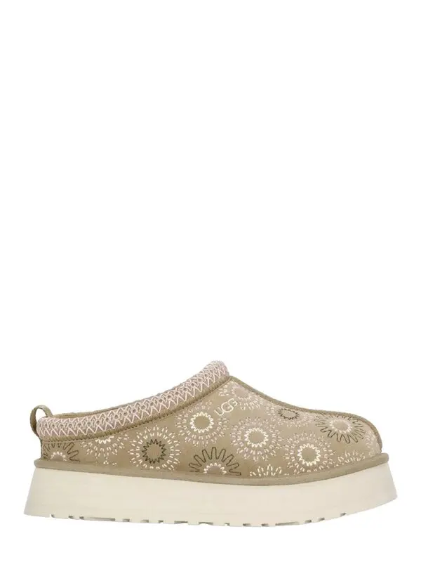UGG Tazz Sun Stitch Suede Mules - Beige