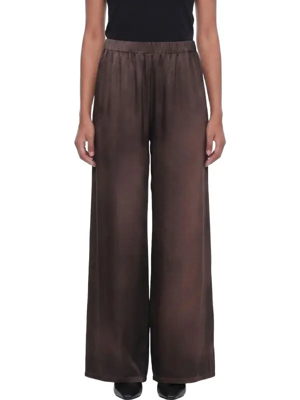 Avant Toi High-waisted Stretch-silk Palazzo Trousers - Brown