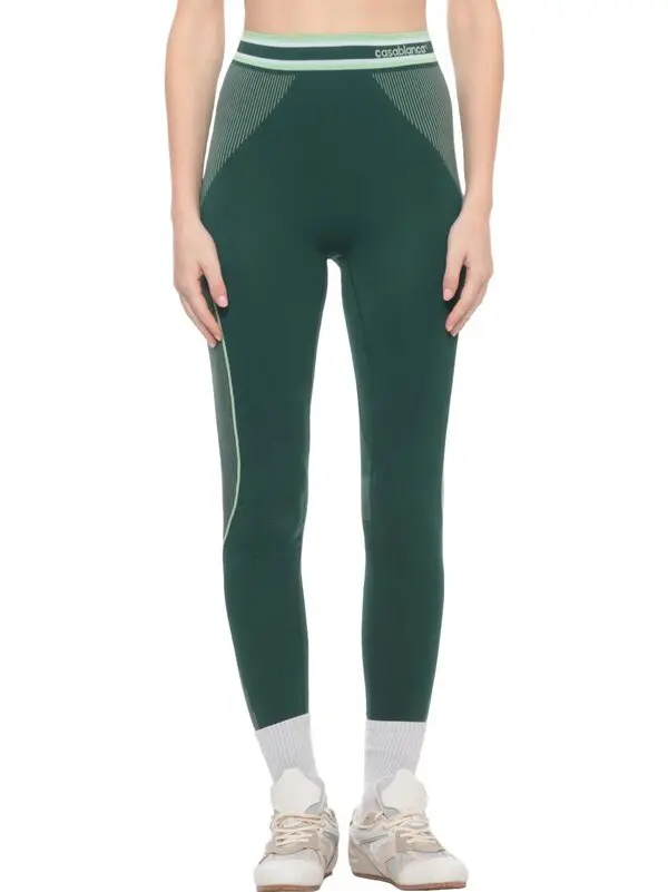 Casablanca High-waisted Skinny Leggings In Stretch Technical Fabric - Green