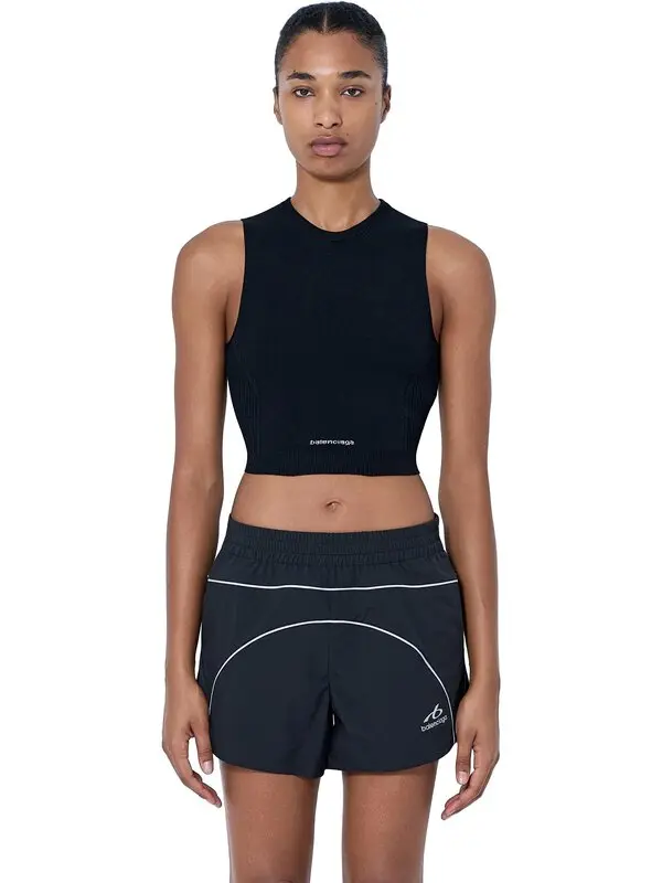 Balenciaga Fitted Cut Top - Black