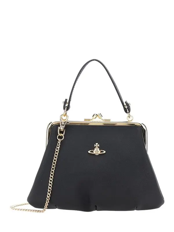 VIVIENNE WESTWOOD Handbag 'granny Frame' With Orb Logo In Black Cotton Blend For - Multicolor
