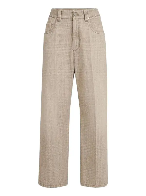 Brunello Cucinelli Prince Of Wales Denim Pants - Multicolor
