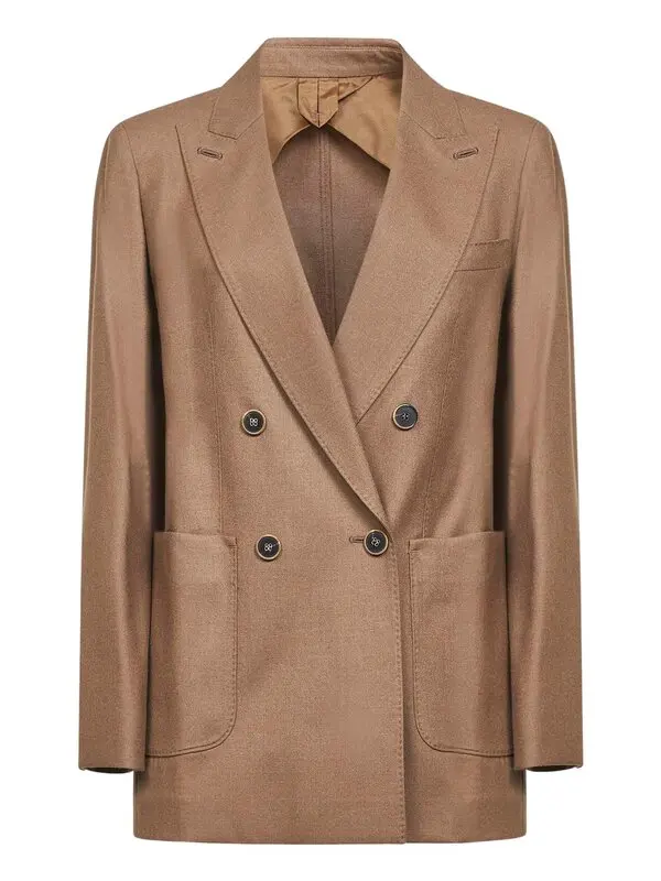 Max Mara Tobacco Stretch Cashmere Harald Blazer - Multicolor