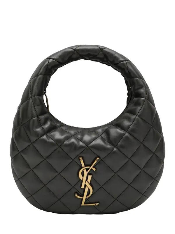 Saint Laurent Icarino Quilted Nappa Hobo Bag - Gray
