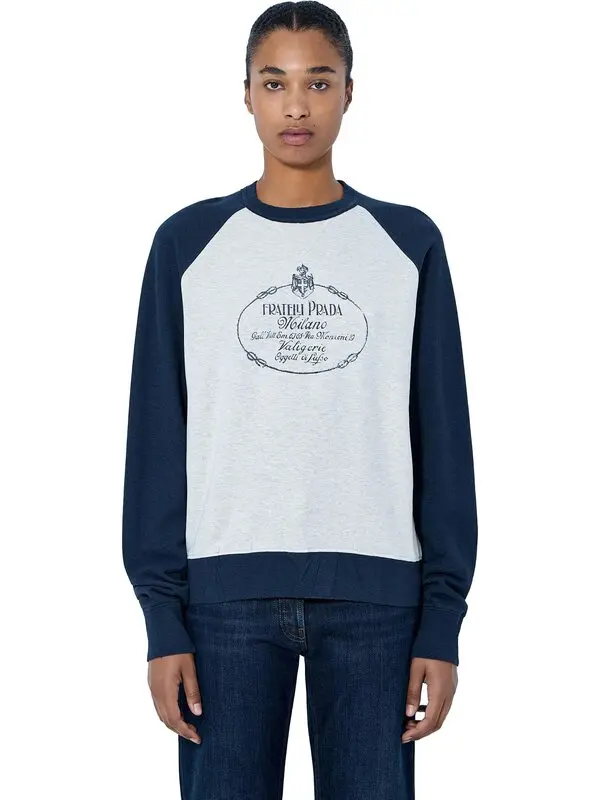 Prada Cotton Crew-neck Sweatshirt - Blue