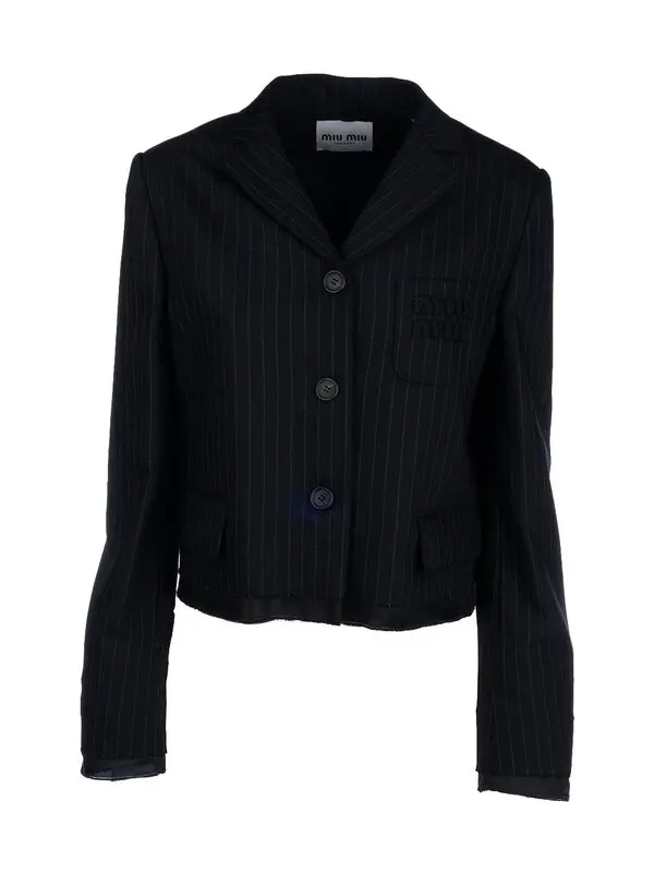 Miu Miu Striped Cropped Blazer - Multicolor