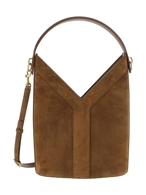 Saint Laurent Suede Shoulder Bag - Brown