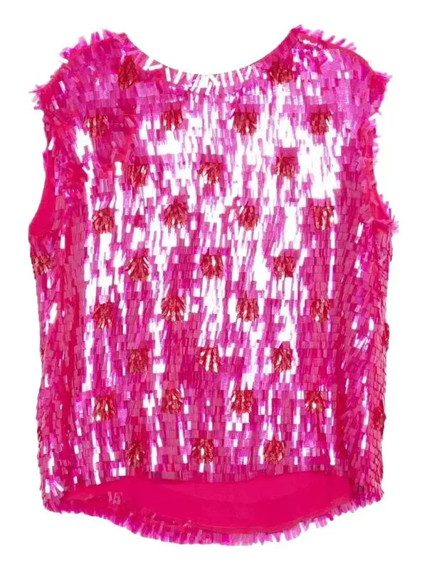 Dries Van Noten Silk Embellished Top - Multicolor