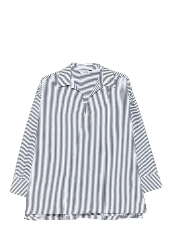 Max Mara Striped Cotton Shirt - Green
