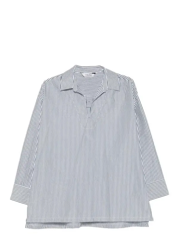 Max Mara Striped Cotton Shirt - Green