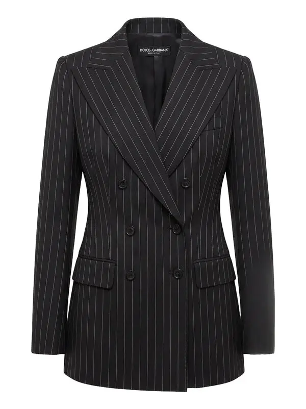 Dolce & Gabbana Double-breasted Turlington Pinstripe Blazer - Multicolor