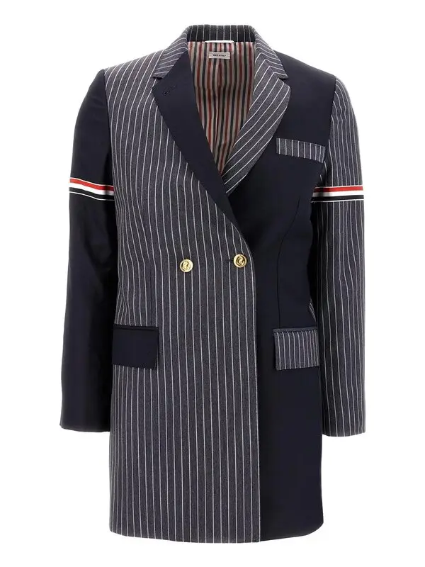 Thom Browne Striped Paneled Blazer - Multicolor