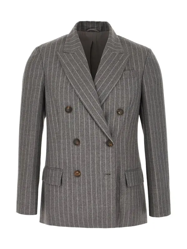 Brunello Cucinelli Patterned Double-breasted Blazer - Multicolor