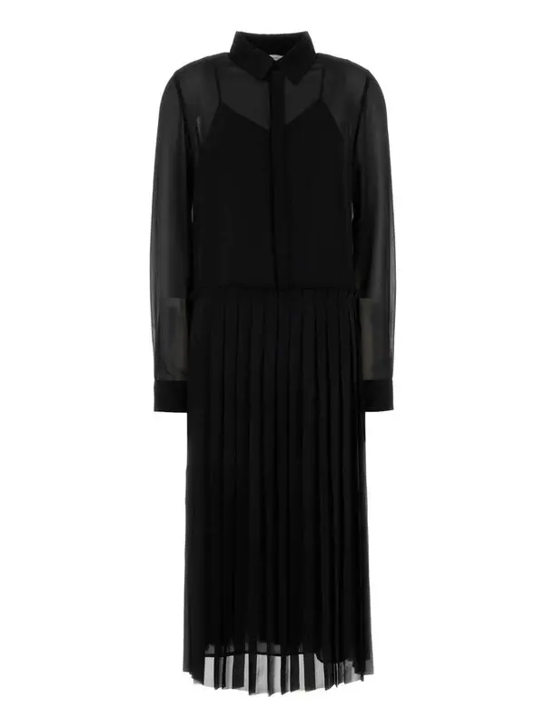AMI Paris Polyester Shirt Dress - Black