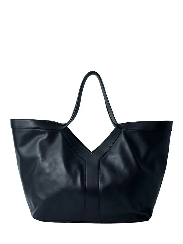 Saint Laurent Large Y-shaped Leather Tote Bag - Black