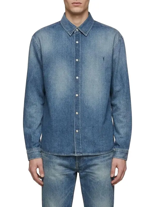 Saint Laurent Casual Cotton Denim Shirt - Blue