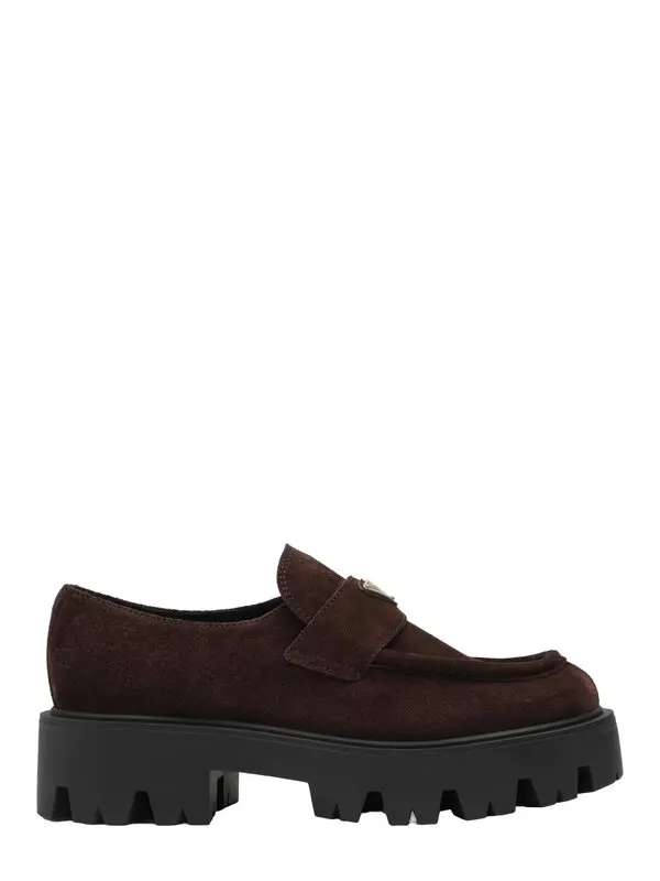 Prada Dark Suede Loafers - Brown