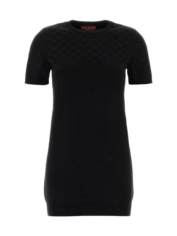 Gucci Wool Blend Mini Dress - Black