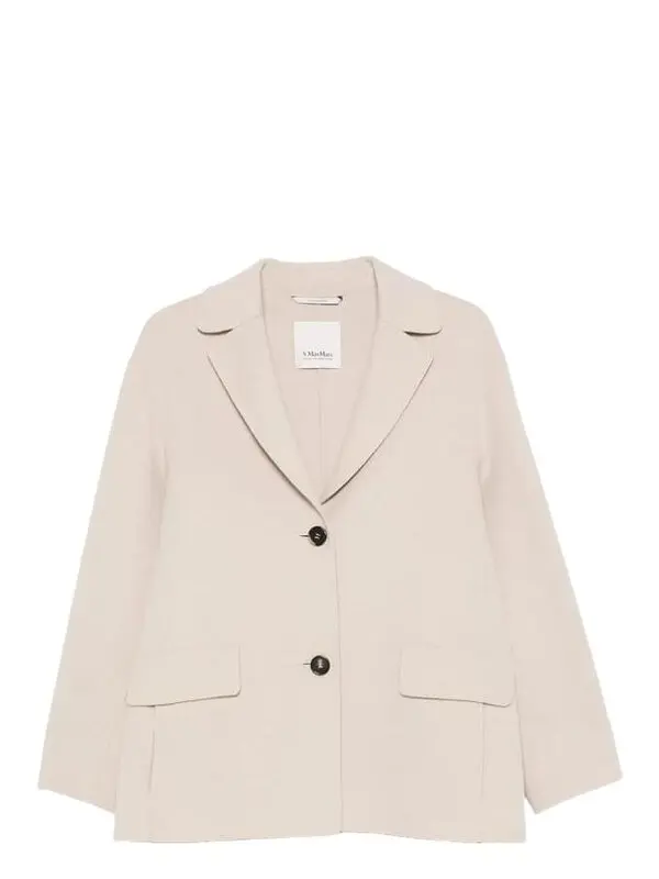 Max Mara Virgin Wool Single Breasted Coat - Cream