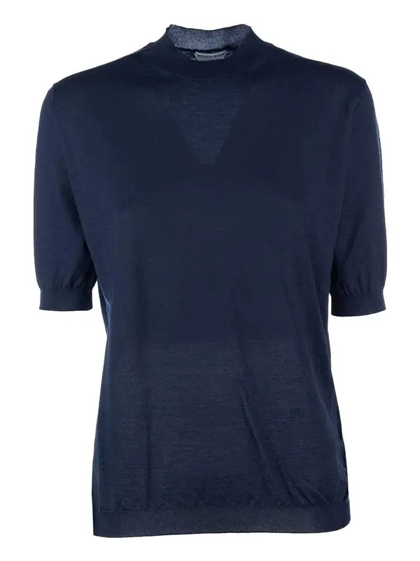 Bottega Veneta Short Sleeve Knit Top - Multicolor
