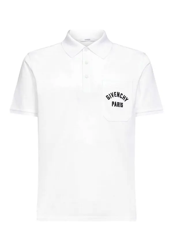 Givenchy White Cotton Piqué Paris Polo Shirt - Multicolor