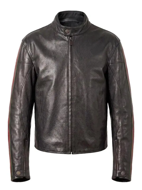 Gucci Calf Leather Biker Jacket - Multicolor