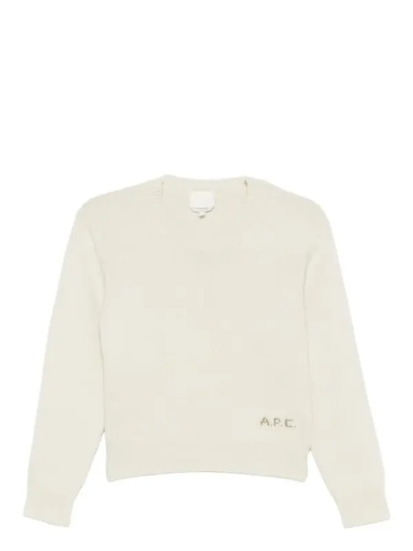 A.p.c. Wool Ribbed Knit Pullover - Cream