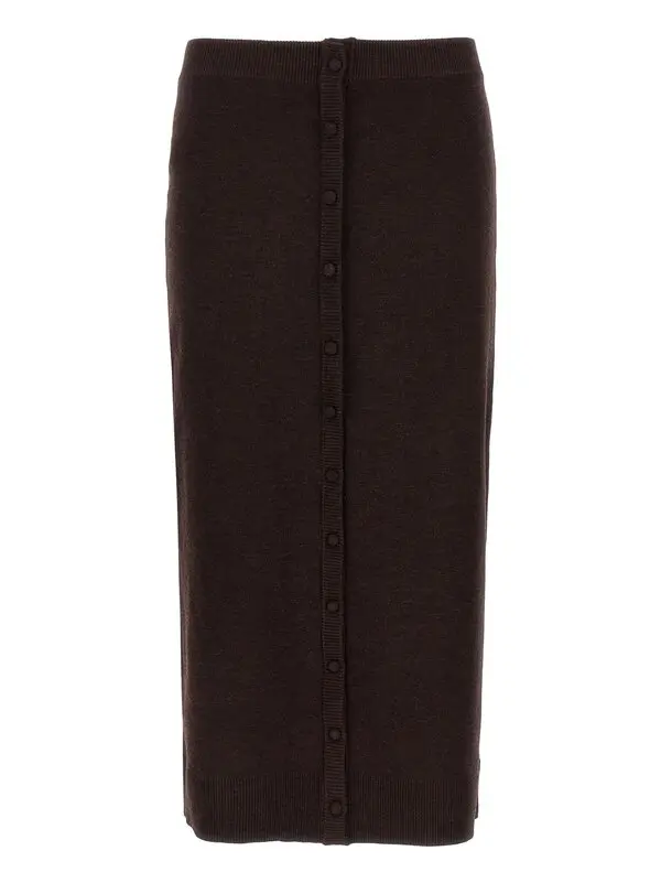 Victoria Beckham Midi Skirt - Brown