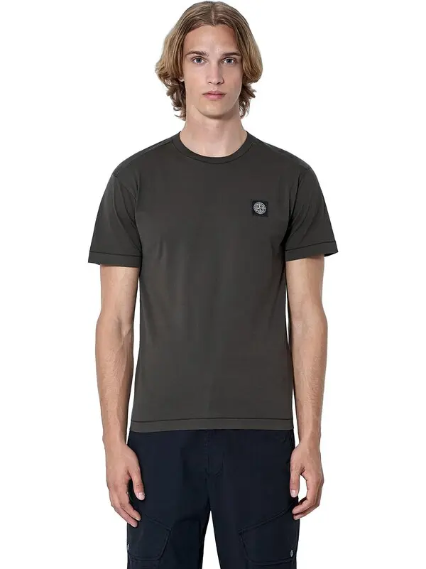 Stone Island Logo Motif Cotton T-shirt - Gray