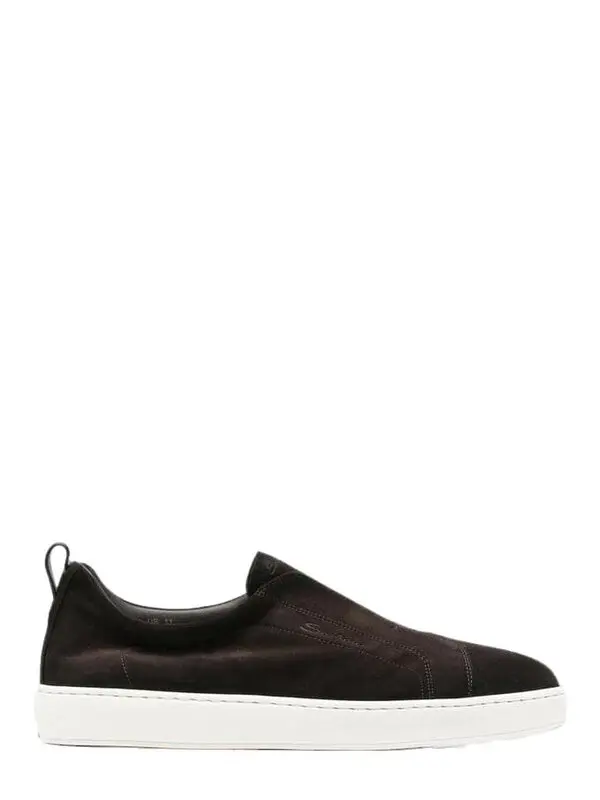 Santoni Suede Slip-on Trainers - Brown
