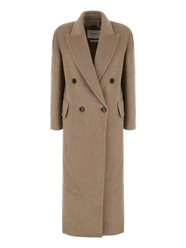 Max Mara Long Double Breasted Overcoat - Multicolor
