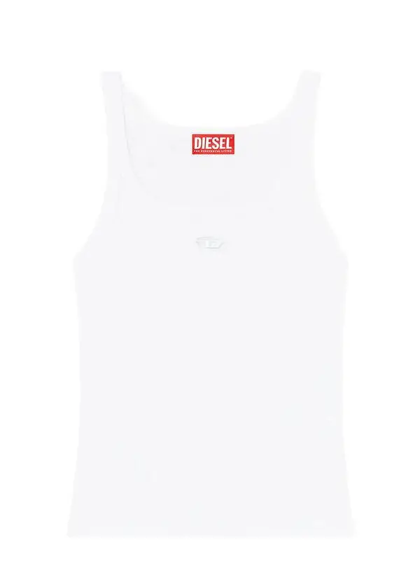 DIESEL® Ribbed Knit Tank Top - White