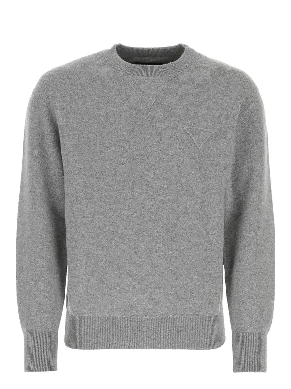 Prada Melange Stretch Cashmere Blend Sweater - Gray