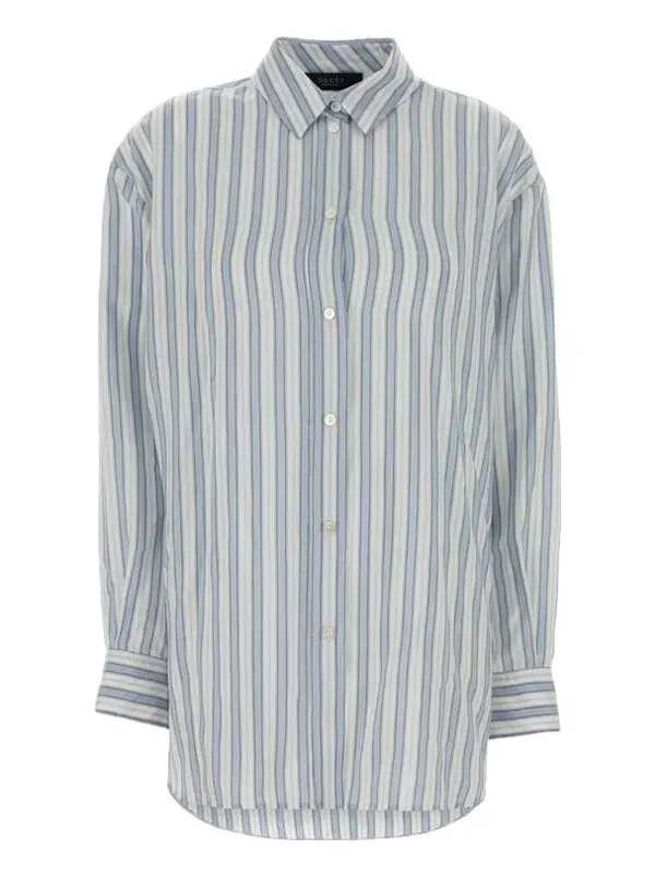 Gucci Silk Striped Shirt - White