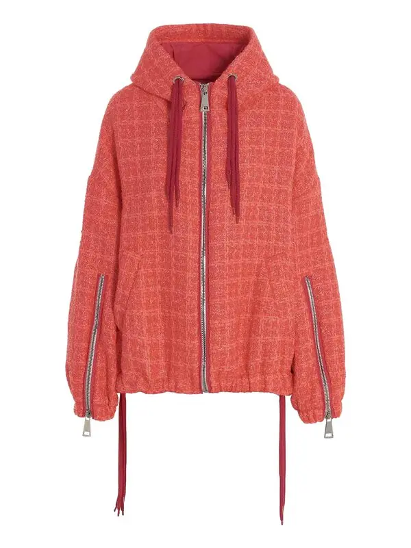 Khrisjoy Tweed Windbreaker Jacket - Pink