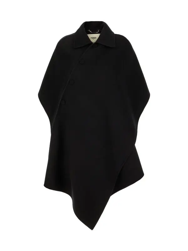 Fendi Asymmetrical Logo Coat - Multicolor
