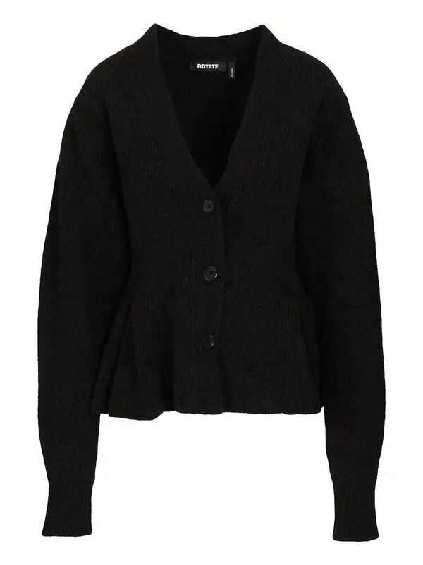 ROTATE BY BIRGER CHRISTENSEN Peplum Cardigan - Black