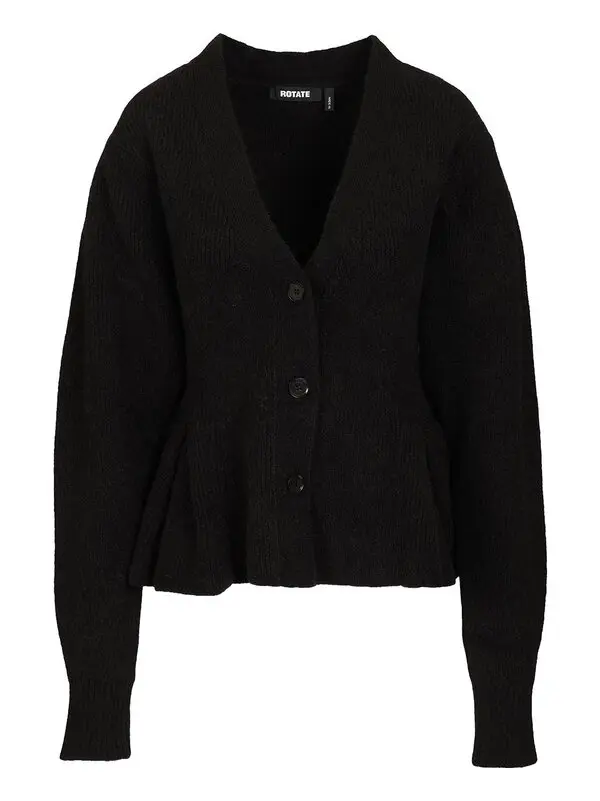 ROTATE BY BIRGER CHRISTENSEN Peplum Cardigan - Black