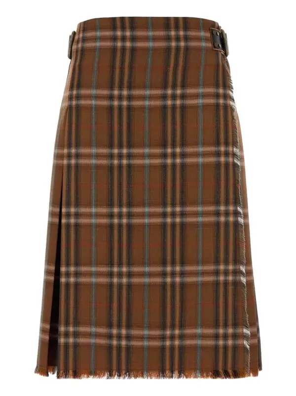 Burberry Embroidered Wool Skirt - Multicolor