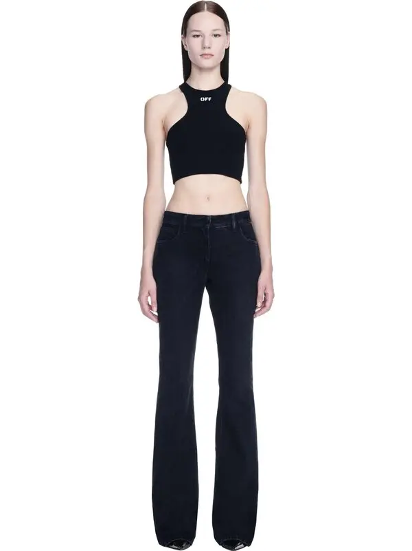 Off-White Off Stamp Ribbed Top - Black