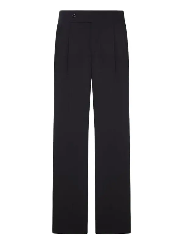 Giorgio Armani Double-pleat Pure Virgin Wool Trousers - Black