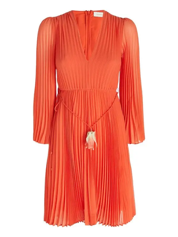 Zimmermann Pleated V-neck Dress - Multicolor