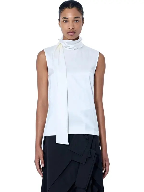 Bottega Veneta Sleeveless High-neck Top - White