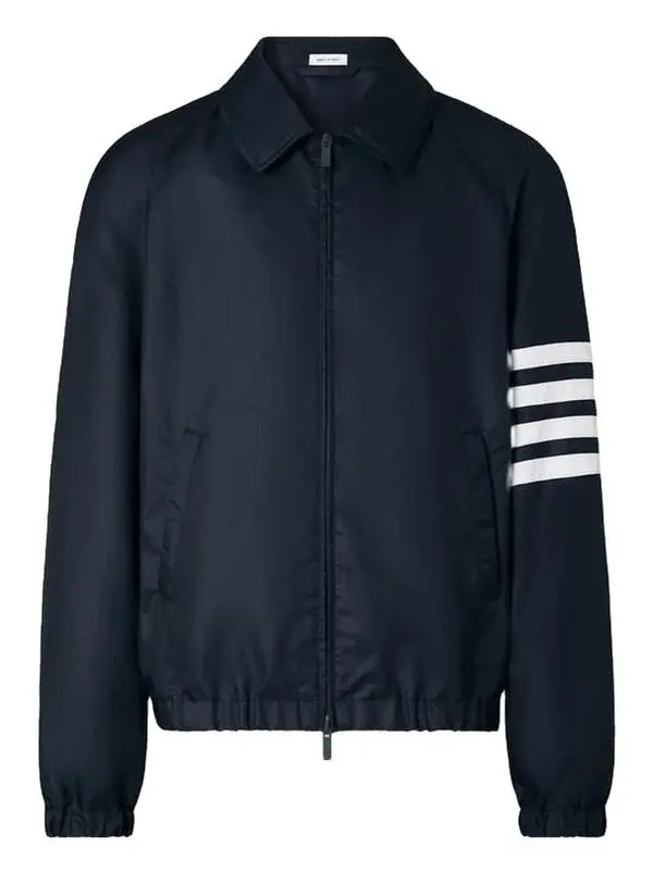 Thom Browne 4-bar Stripe Windbreaker Jacket - Blue
