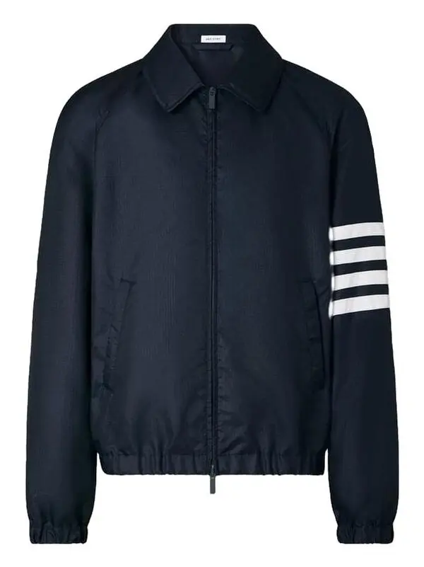 Thom Browne Windbreaker Jacket - Blue
