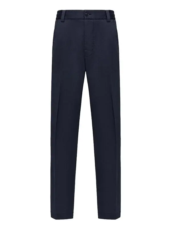 Moncler Tailored Cotton Trousers - Blue