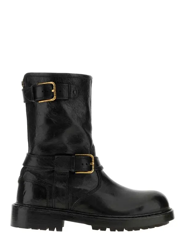 Dolce & Gabbana Leather Bernini Boots - Black